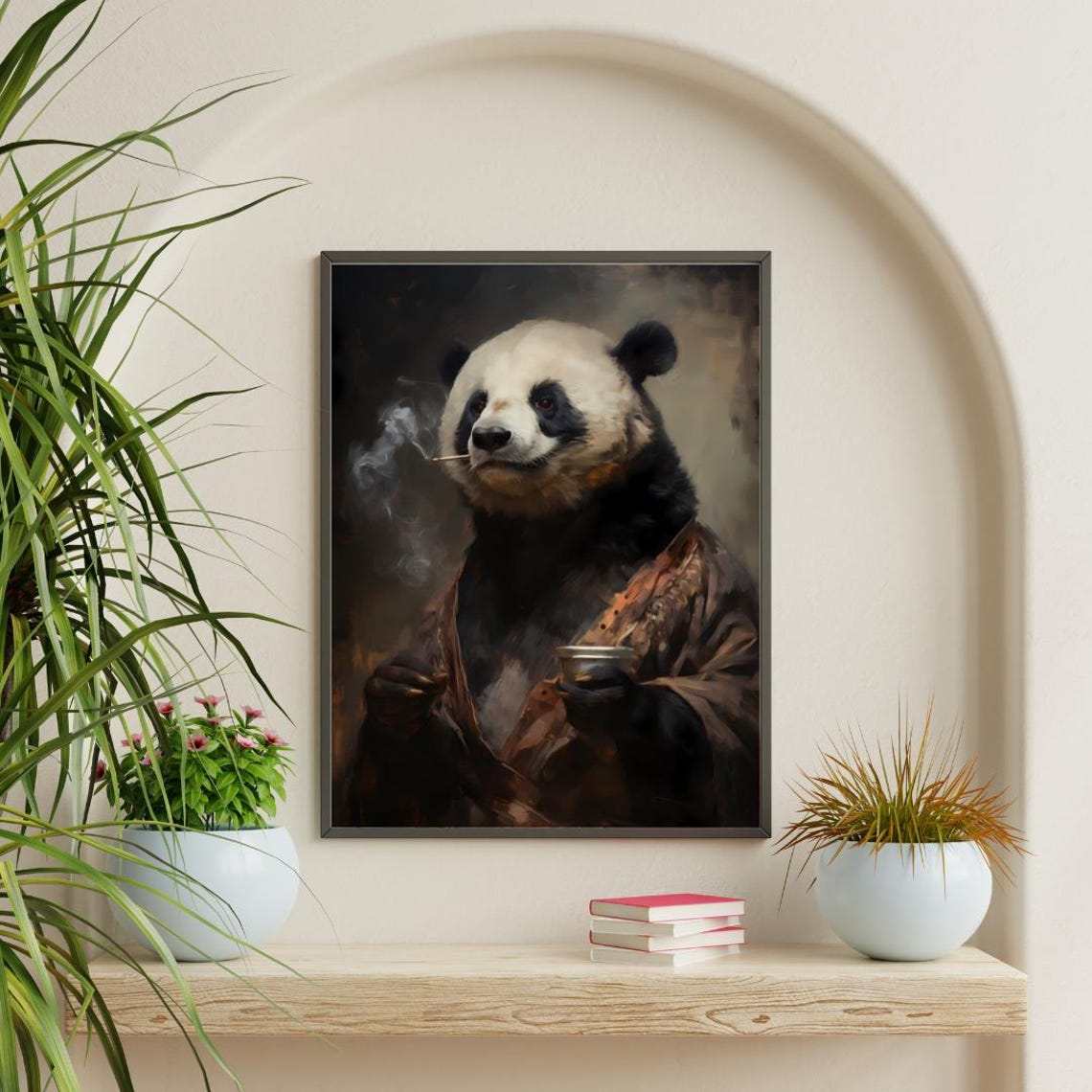 Panda Wall Art, Handmade Panda Print, Museum Quality, Panda Poster ...