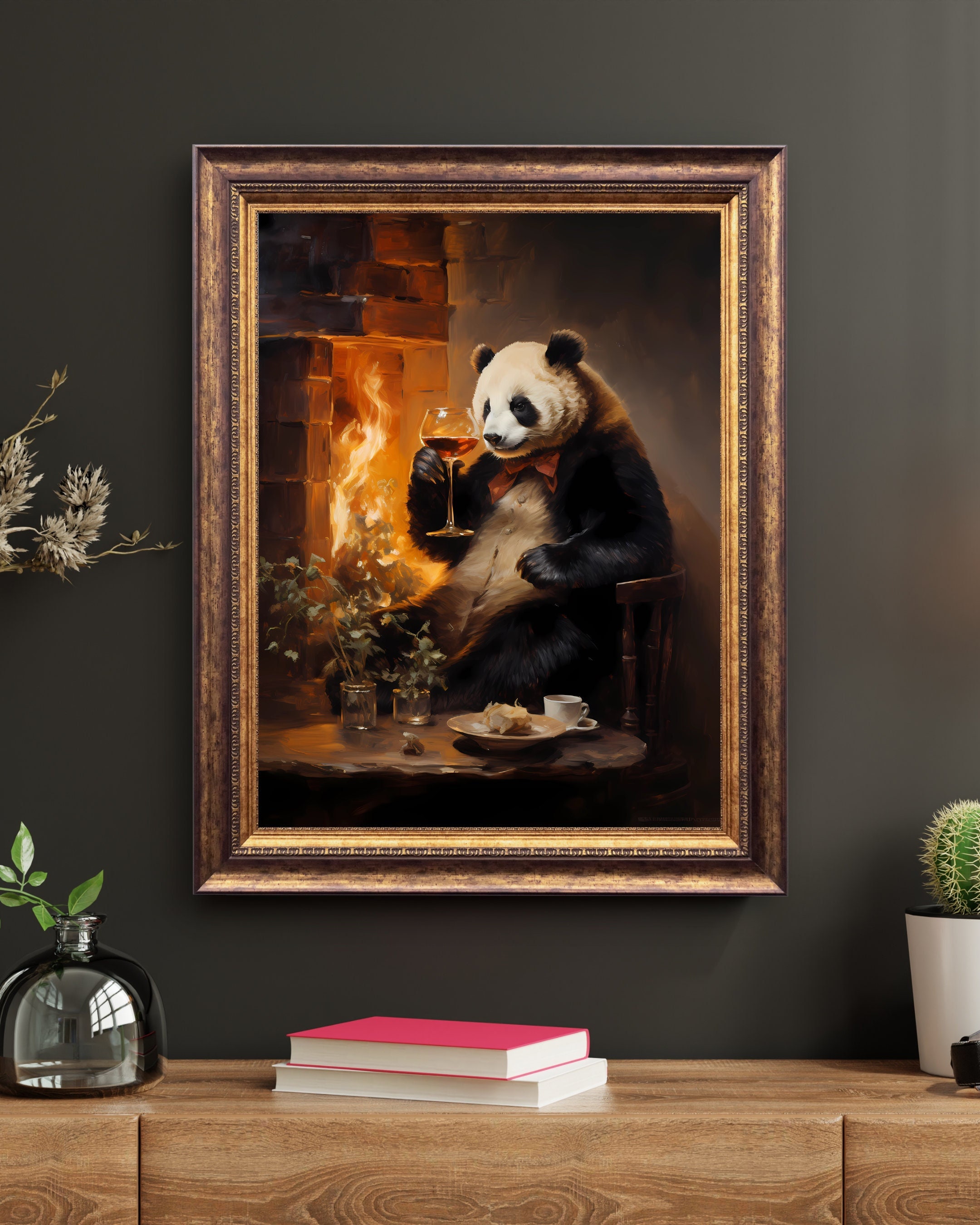 Ancient Panda Toasting, Ancient Panda, Panda Wall Art, Panda Print ...