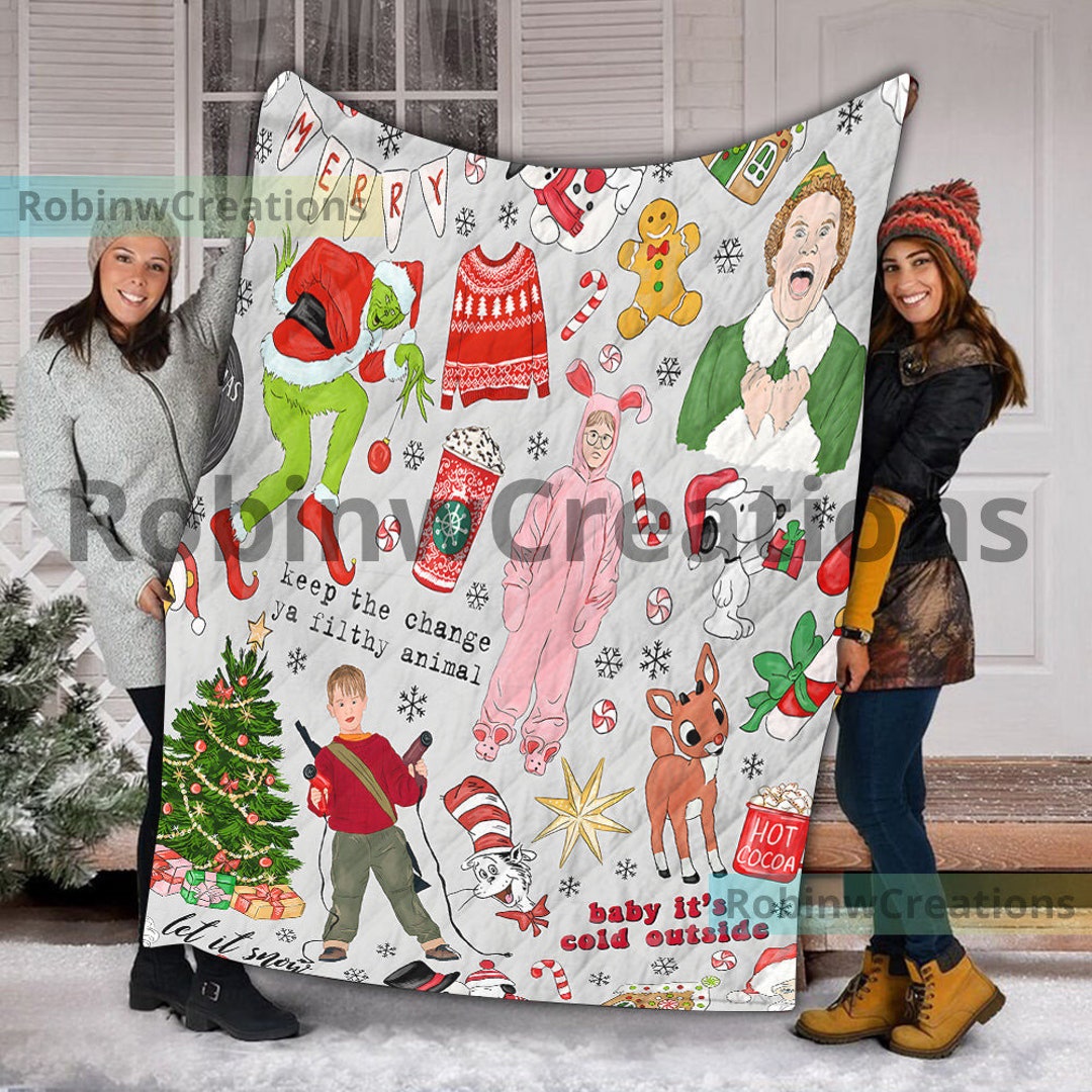 Christmas Movie Grinch Christmas Blanket Grinch Fleece - Etsy