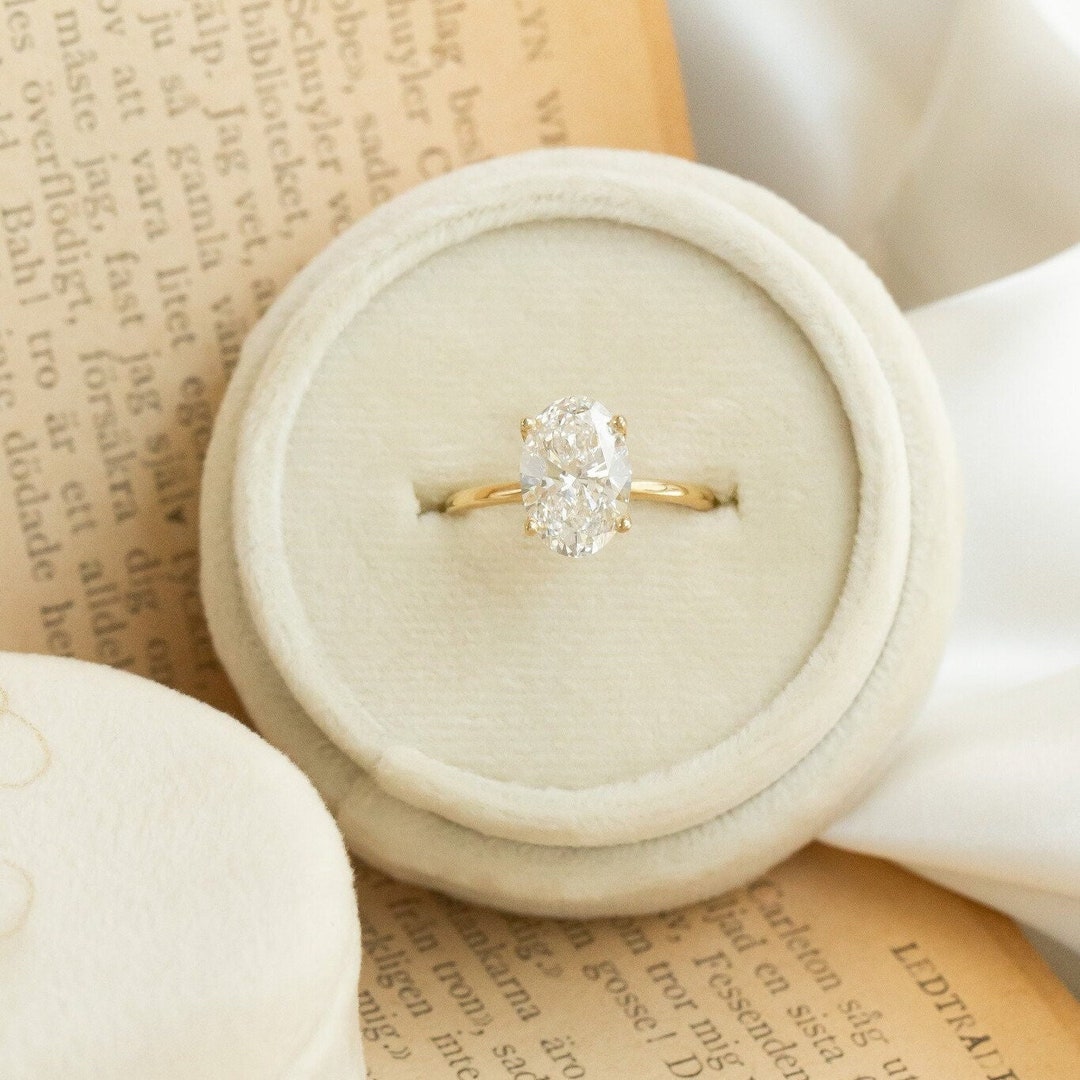 Oval Engagement Ring Gold Travel Ring Unique Silver Promise Ring ...