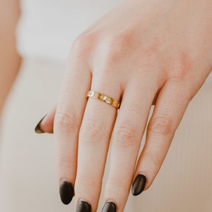 Diamond Starburst Wedding Band Ring, Antique Star Wedding Band, Flush ...