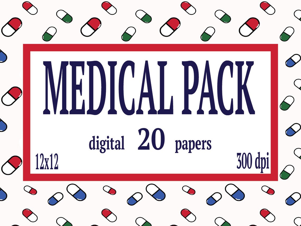Medical Digital Paper Pack high Quality 20pc Digital Papers Journal ...