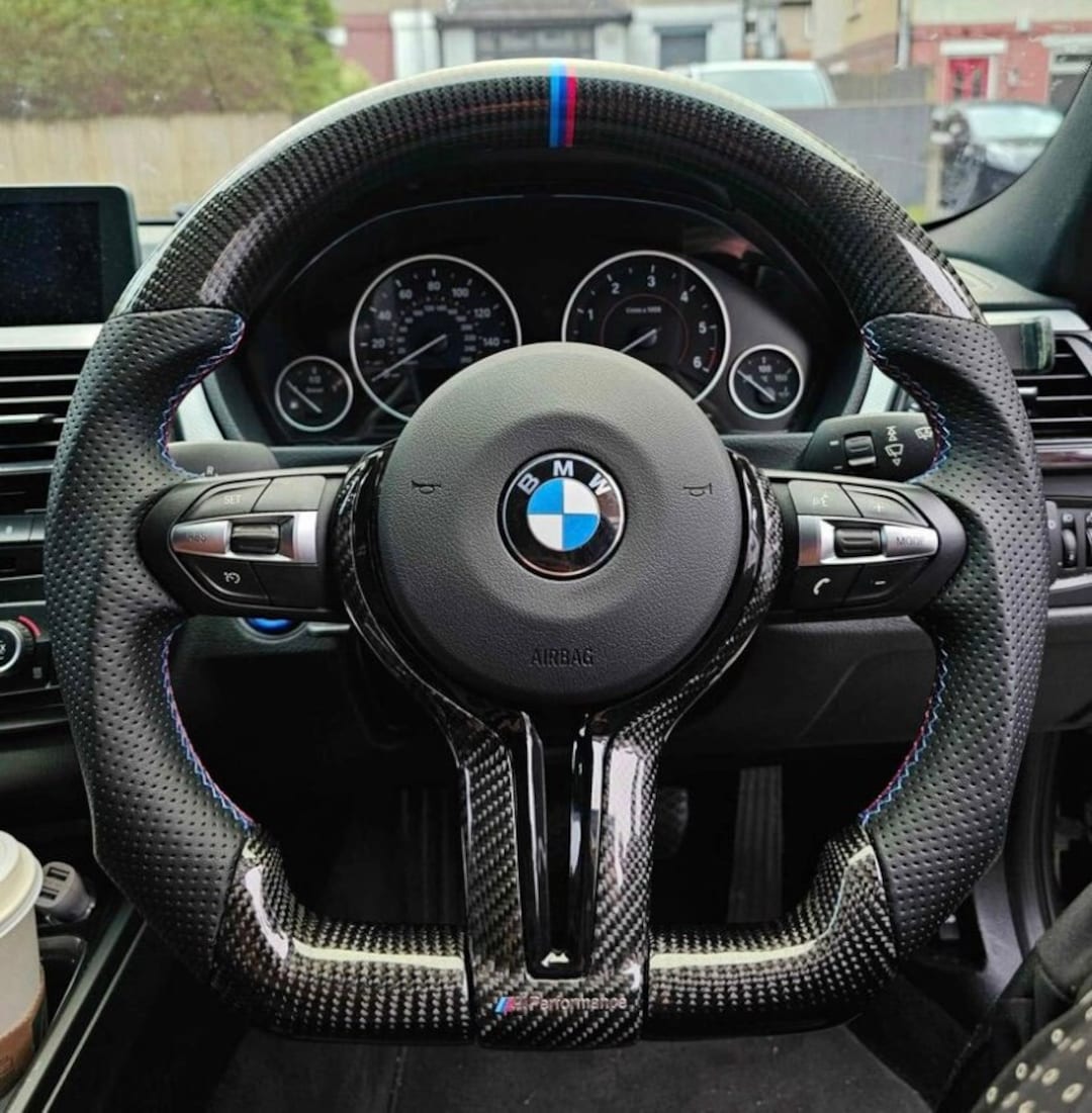 BMW Flat Bottom Steering Wheel, Carbon Fibre Steering Wheel, Centre ...