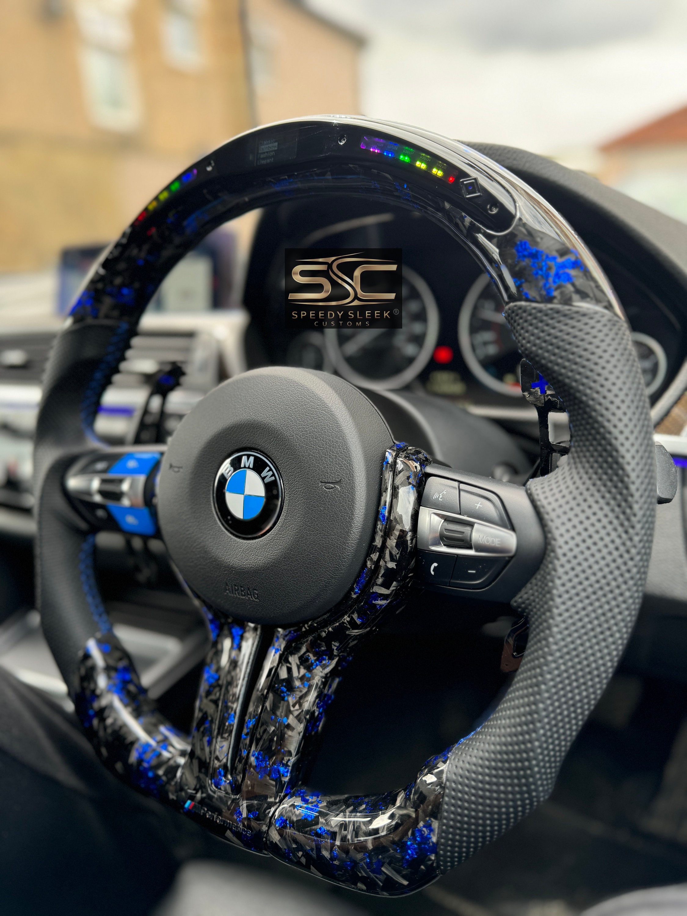 BMW LED Carbon Forged Steering Wheel, Premium Quality, 1, 2, 3, 4 ...