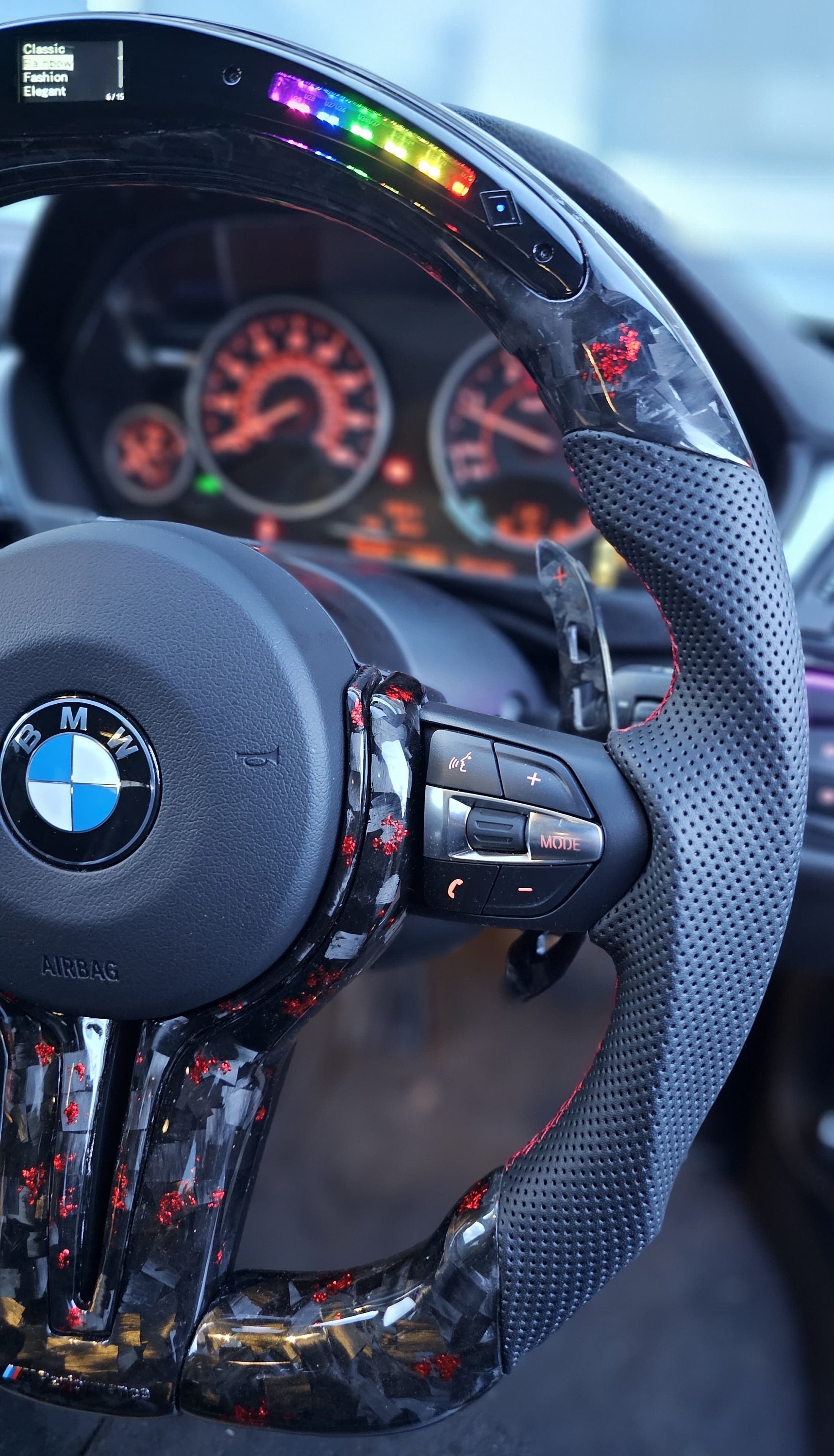 BMW LED Carbon Forged Steering Wheel, High Quality Flat Bottom, 1,2,3,4 ...