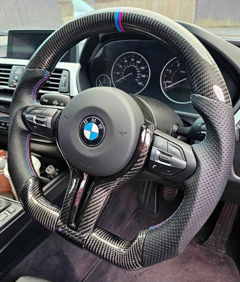 BMW Steering Wheel, Flat Bottom Carbon Fibre Steering Wheel, 1, 2, 3, 4 ...