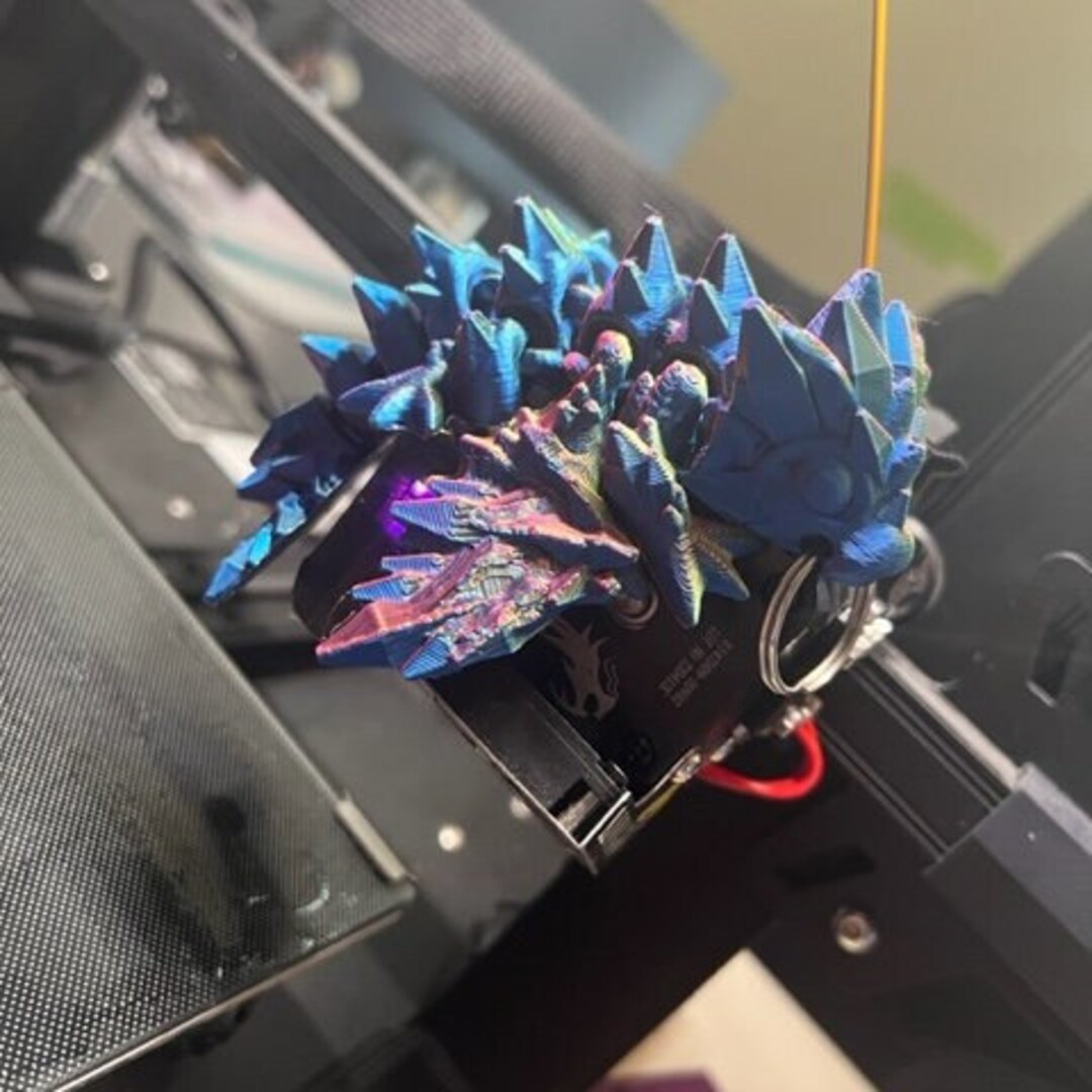 3D Printed Articulated Crystal Dragon Keychain 5 Inches - Etsy UK