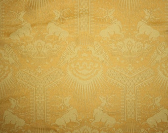 5 Meters 100% Natural Silk Medieval Vestment Fabric Damask Brocade 14 ...