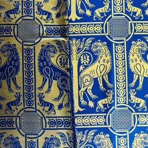 5 Meters 100% Natural Silk Medieval Vestment Fabric Damask Brocade 13 ...