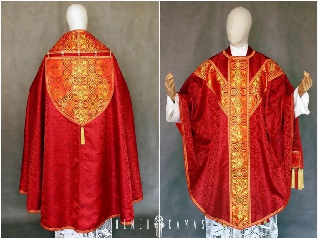 Gothic Red Chasuble and Cope Vestment Set - Etsy
