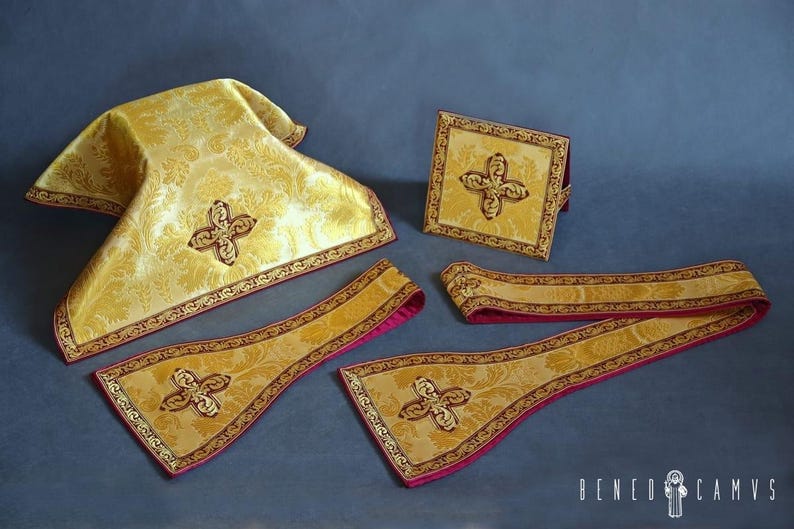 Roman Gold Chasuble Vestment With Hand Embroidery - Etsy