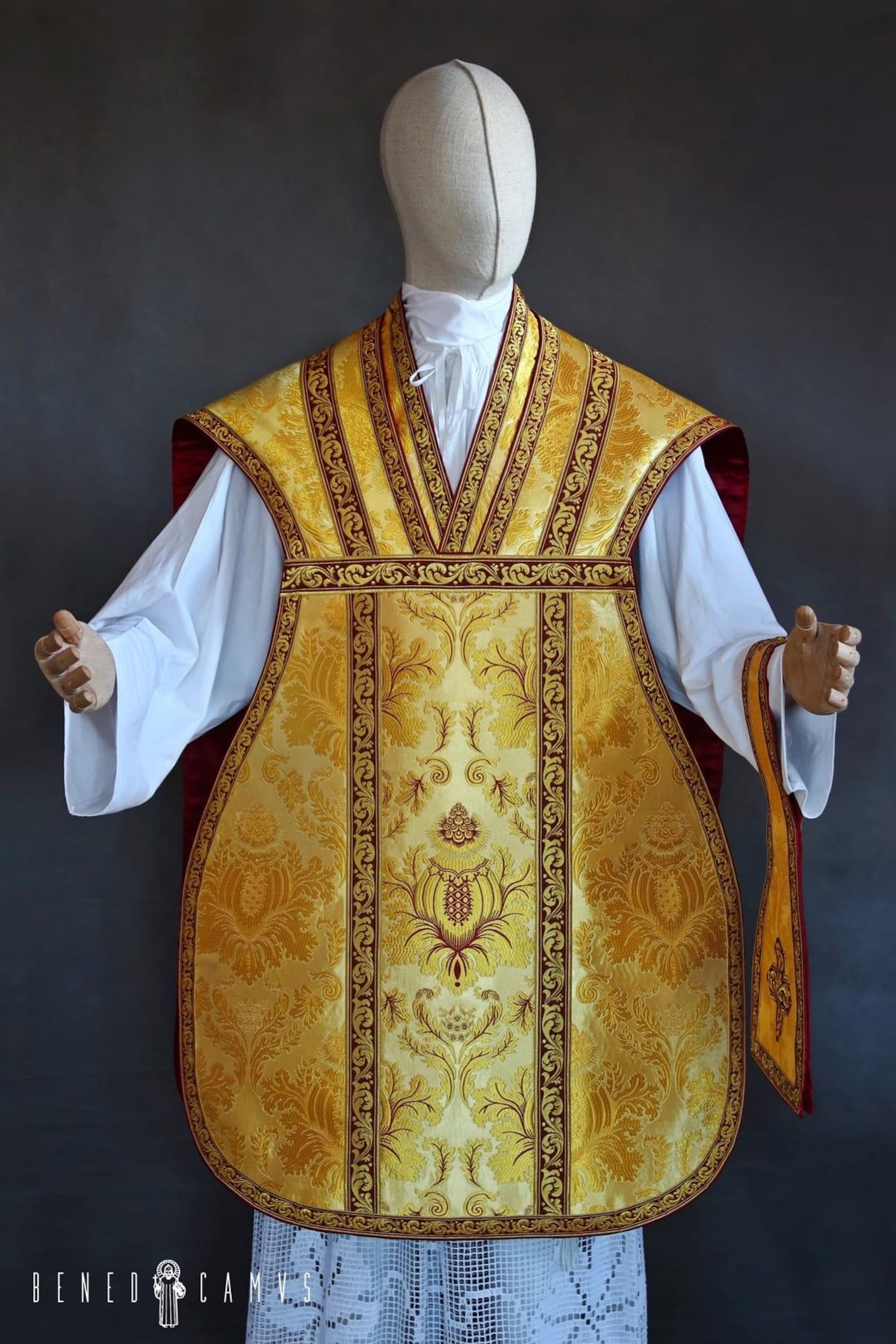 Roman Gold Chasuble Vestment With Hand Embroidery - Etsy