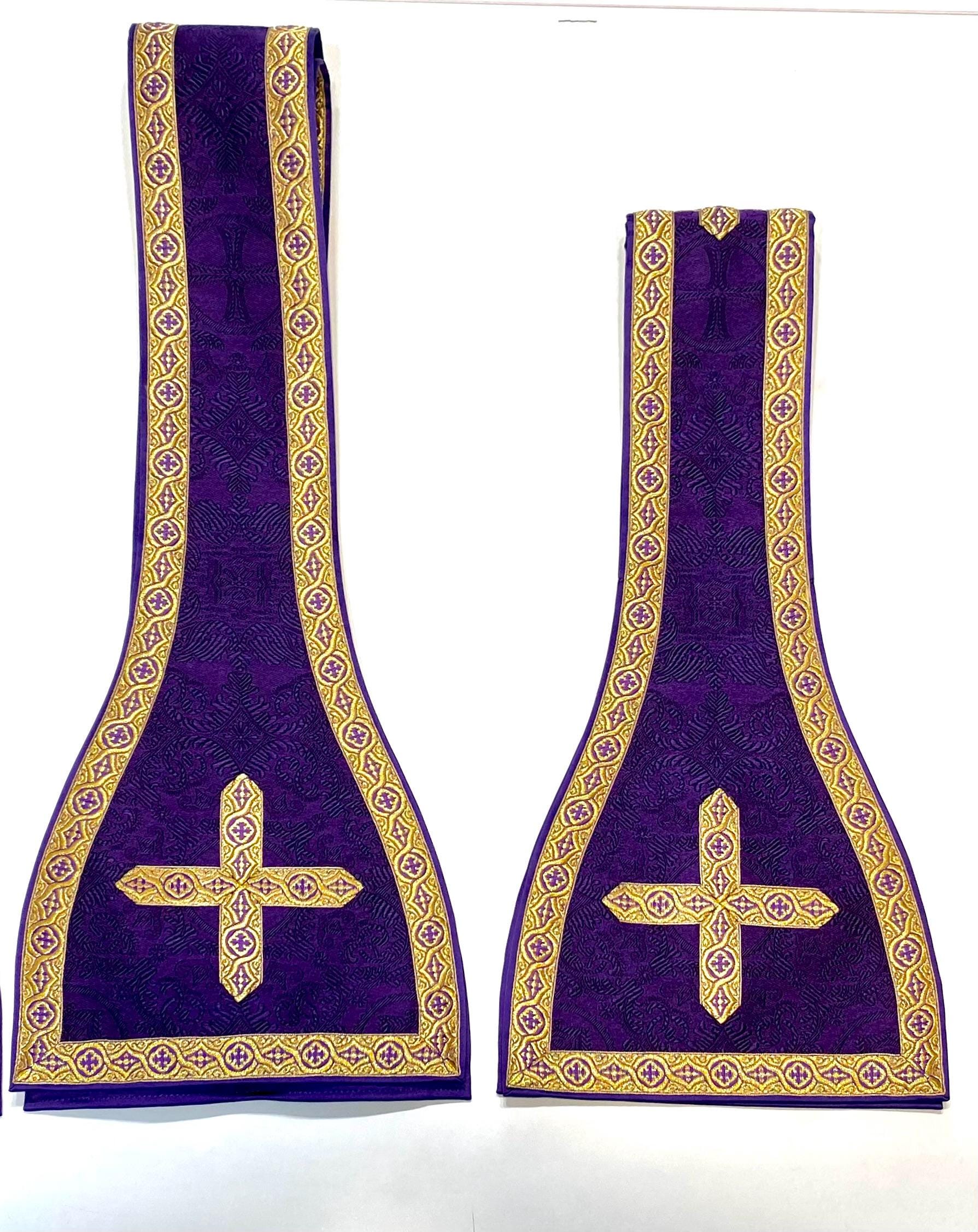 Roman Violet Purple Chasuble Vestment With Hand Embroidery of Bishop ...