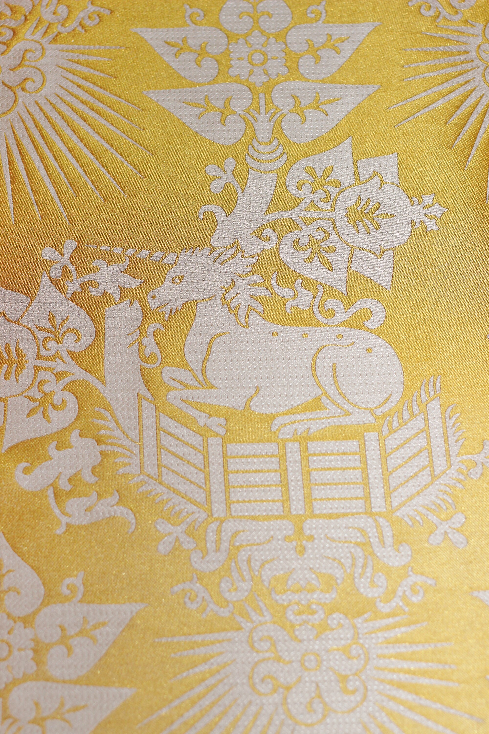 5 Meters 100% Natural Silk Medieval Vestment Fabric Damask Brocade 14 ...