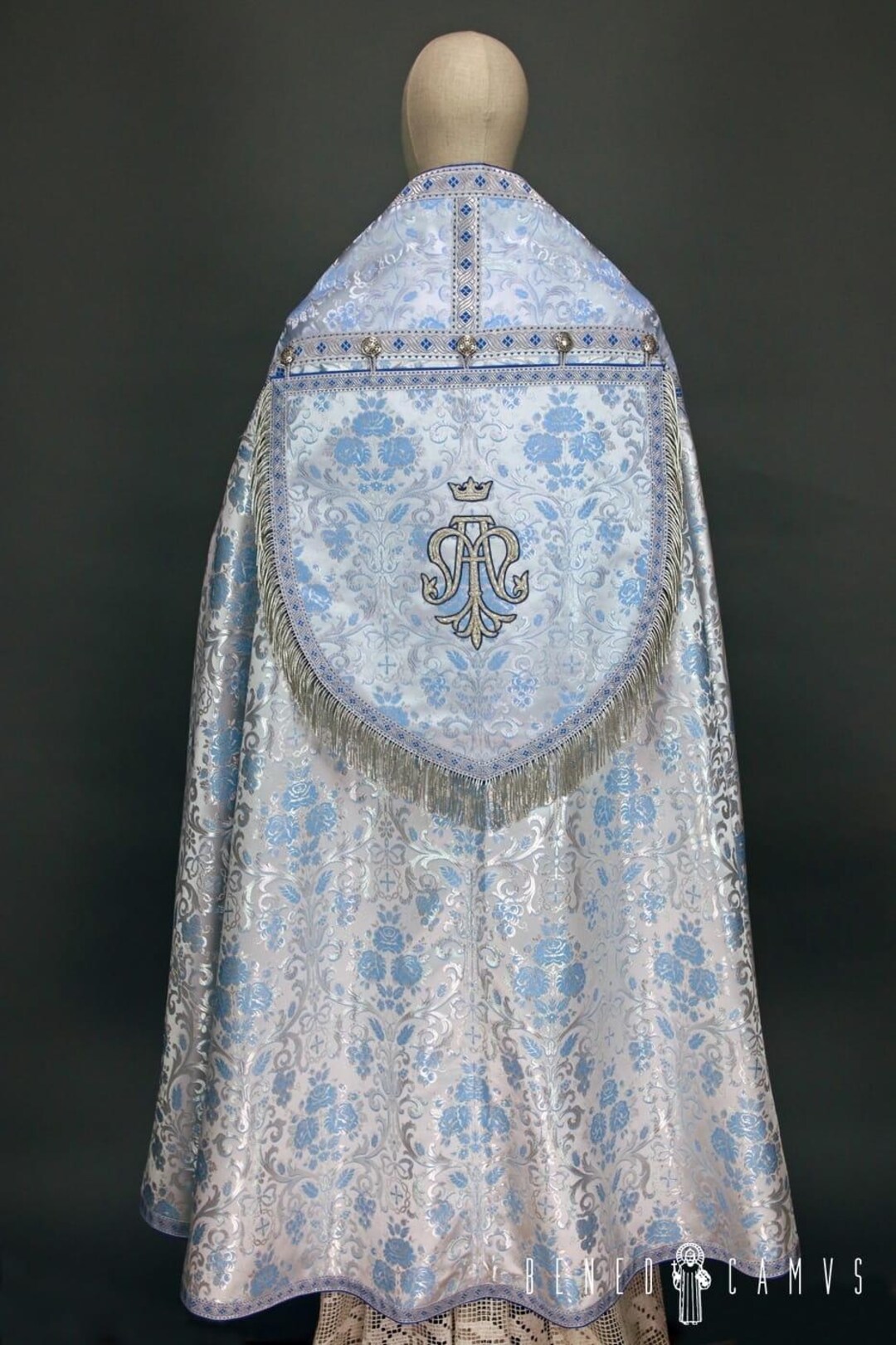 Cope White Blue Marian Roman Church Vestment - Etsy