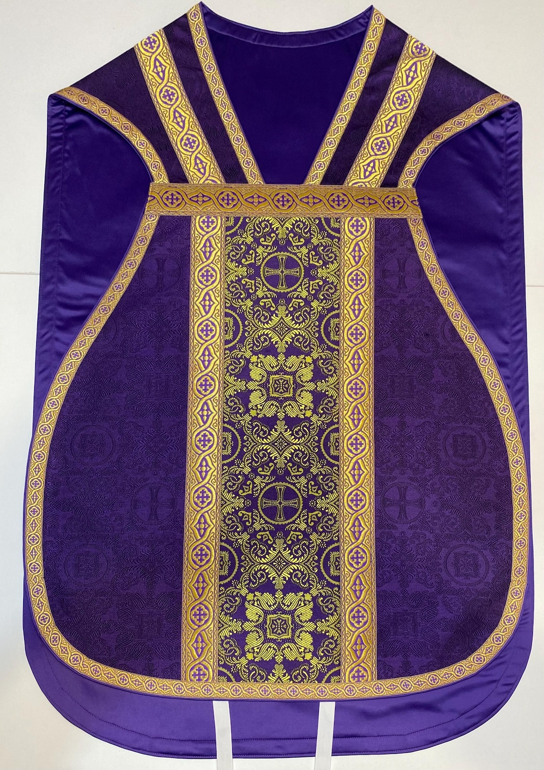 Roman Violet Purple Chasuble Vestment With Hand Embroidery of Bishop ...