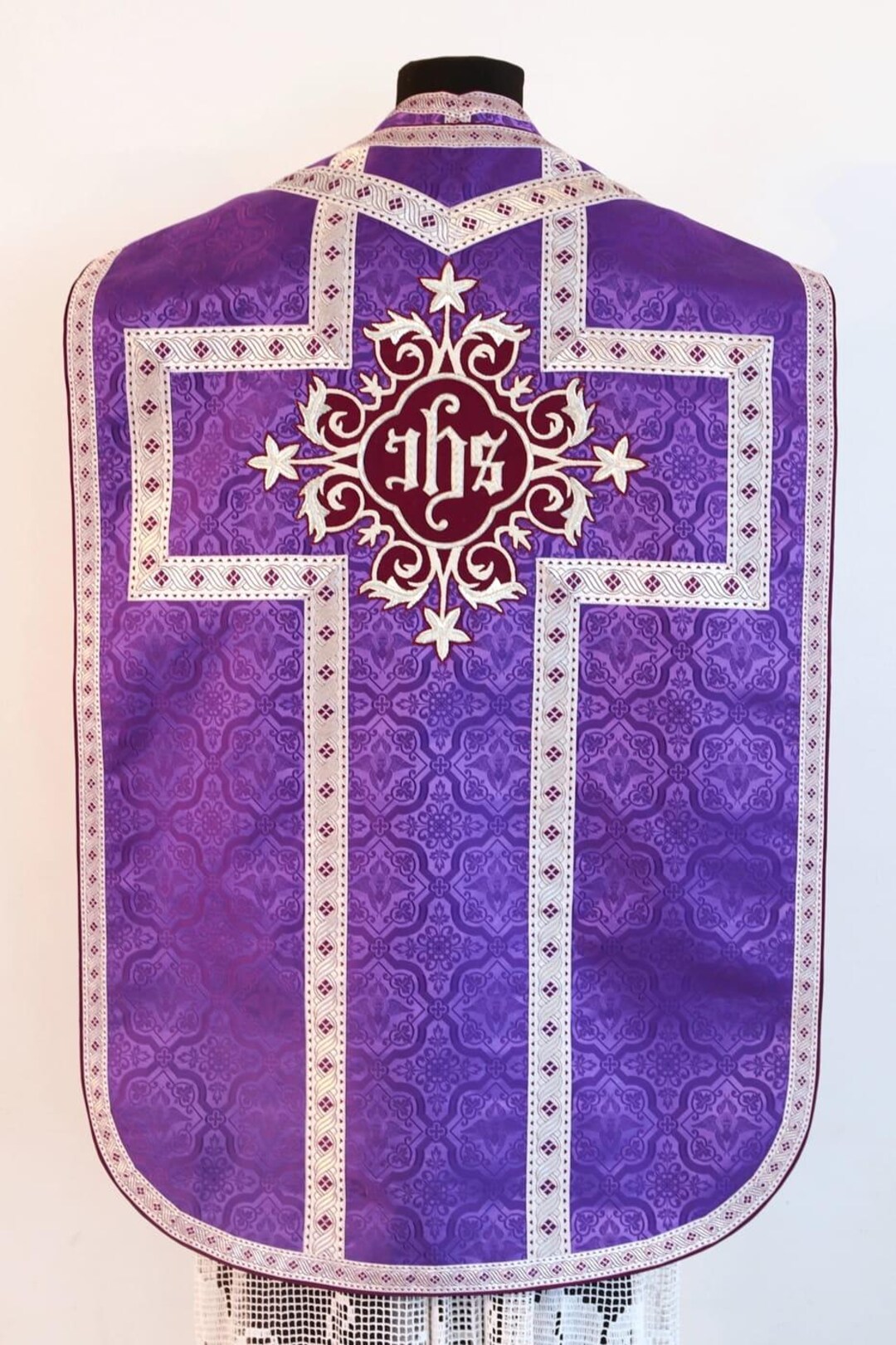 Roman Violet Chasuble Vestment With Hand Embroidery - Etsy