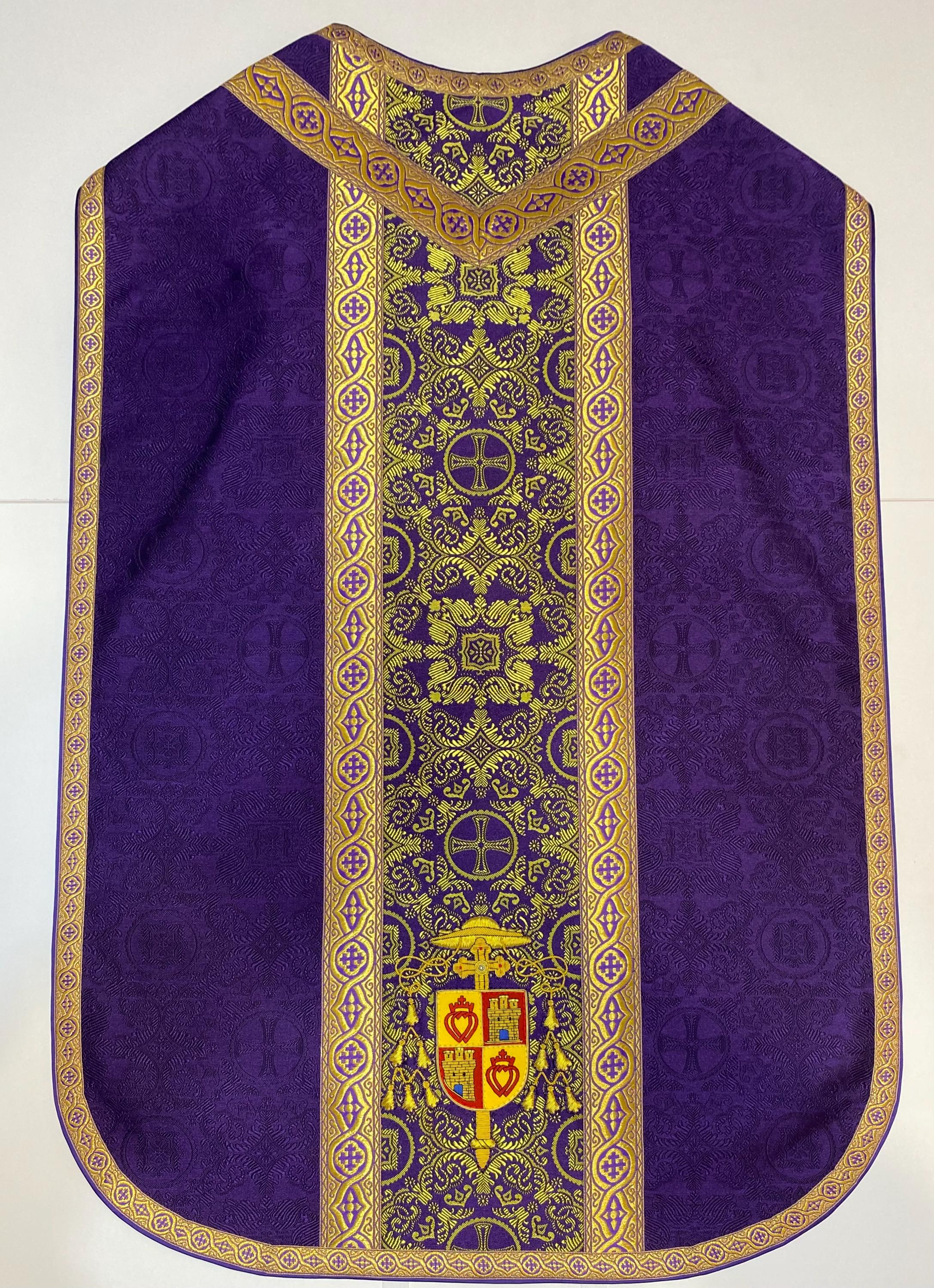Roman Violet Purple Chasuble Vestment With Hand Embroidery of Bishop ...