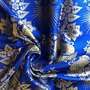 5 Meters 100% Natural Silk Medieval Vestment Fabric Damask Brocade 14 ...