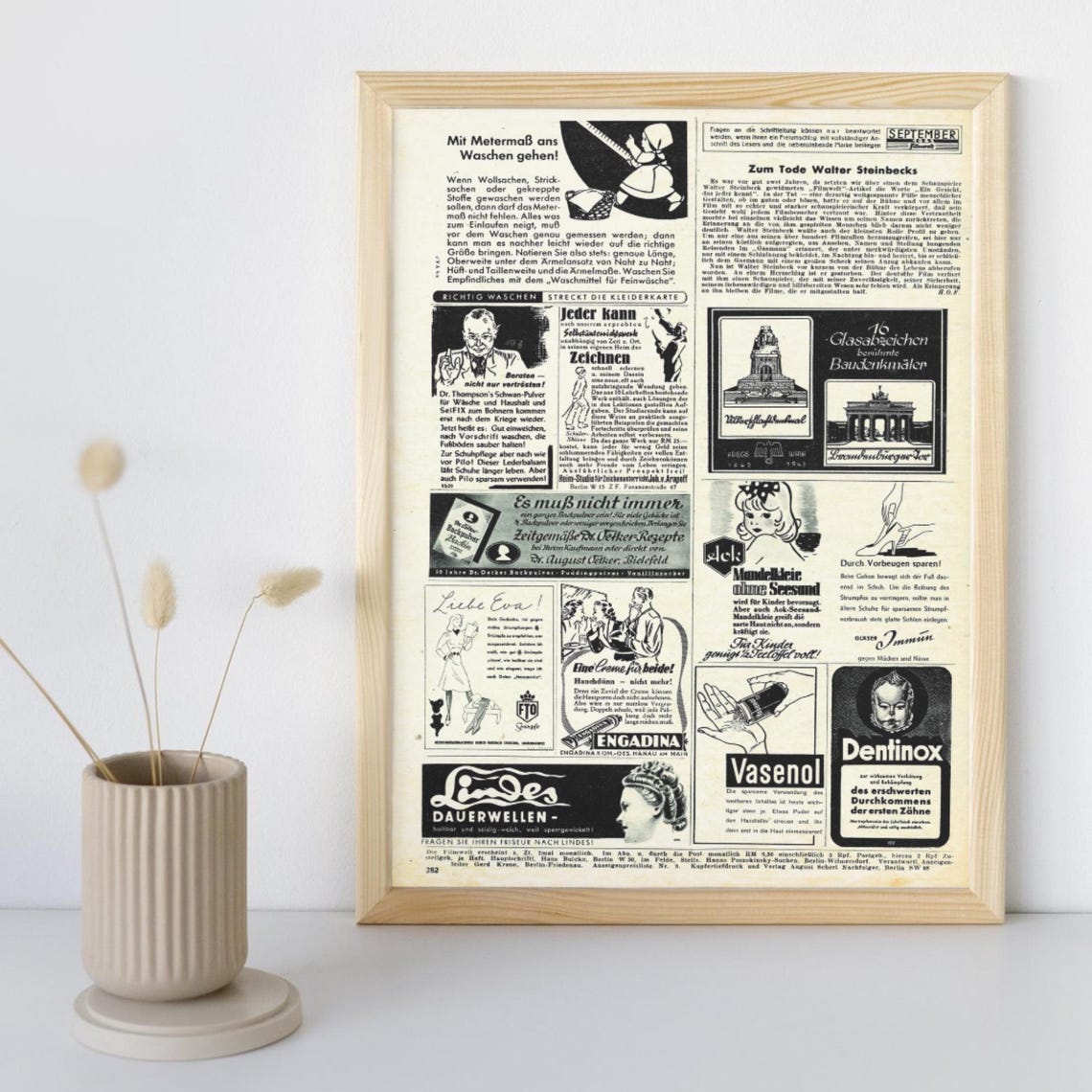 Vintage Magazine Advertisements Pages, Vintage Wall Art, Early 20th ...