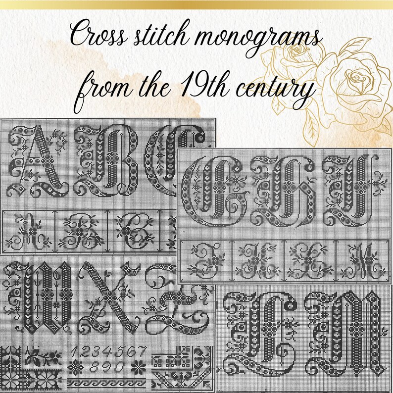 Royal Cross Stitch Monograms From the 19th Century From Latvia Riga ...