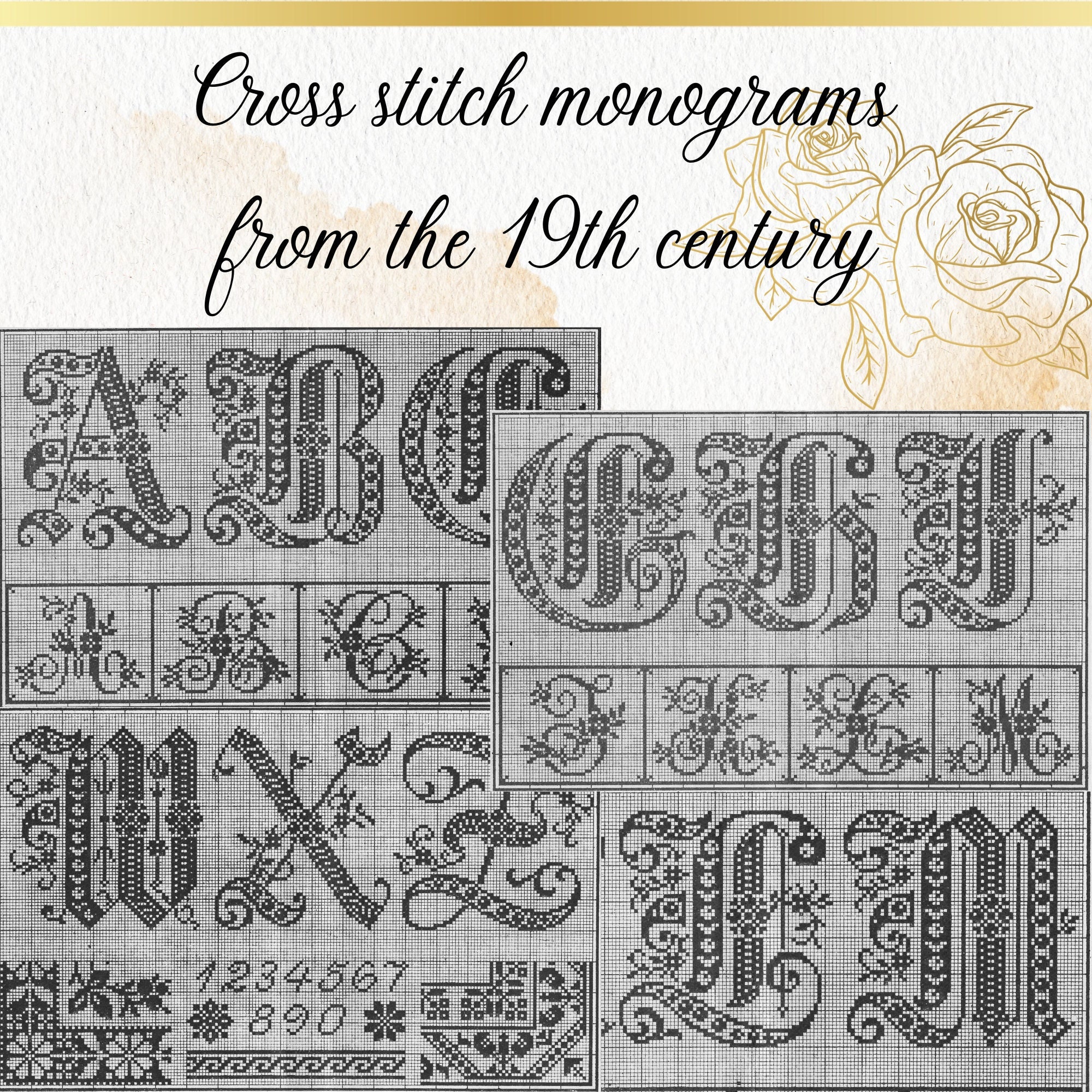 Royal Cross Stitch Monograms From the 19th Century From Latvia Riga ...