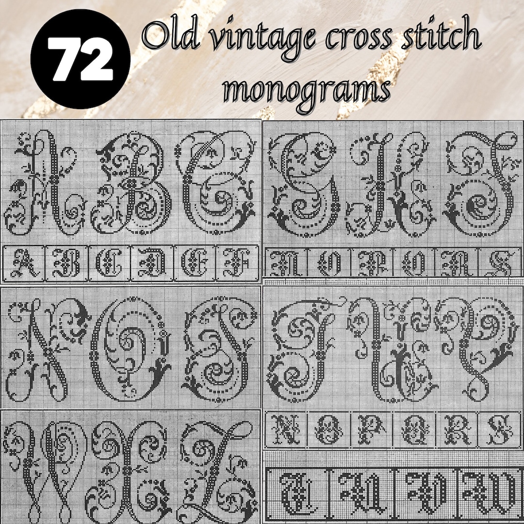 Old Vintage Floral Cross Stitch Monograms From the 19th Century From ...