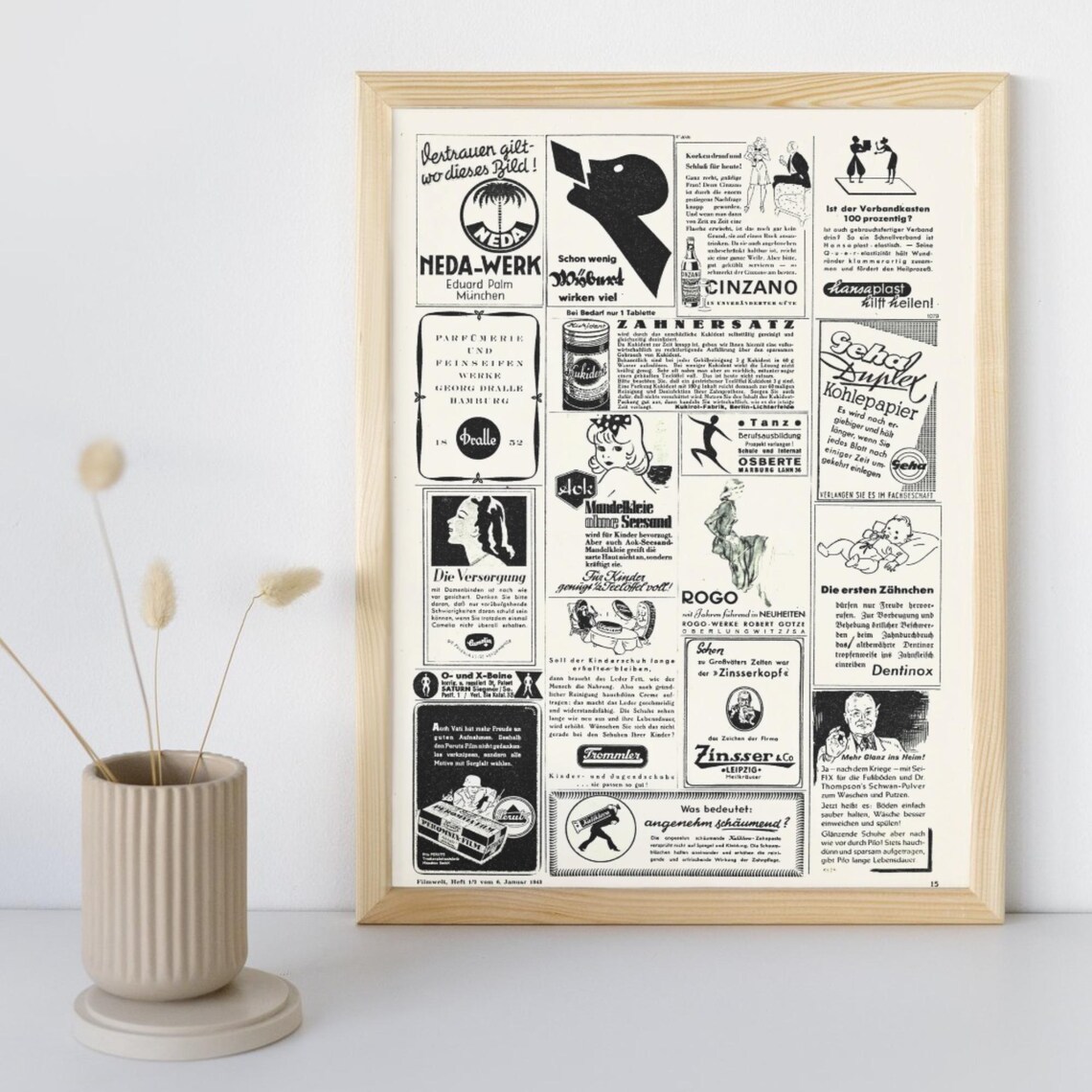 Vintage Magazine Advertisements Pages, Vintage Wall Art, Early 20th ...