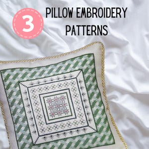 Pillow Embroidery Pattern, Cottage Core Decor DIY Embroidered ...