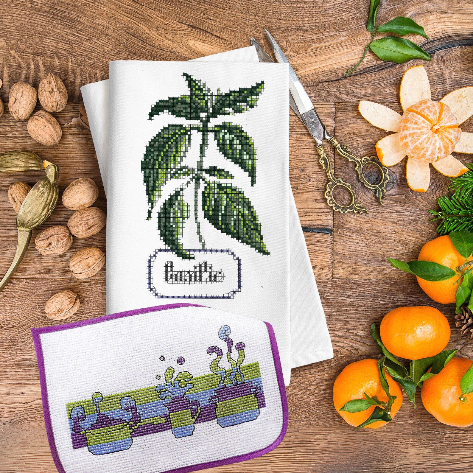 Kitchen Cross Stitch Pattern PDF, Kitchen Embroidery, Herbal Embroidery ...