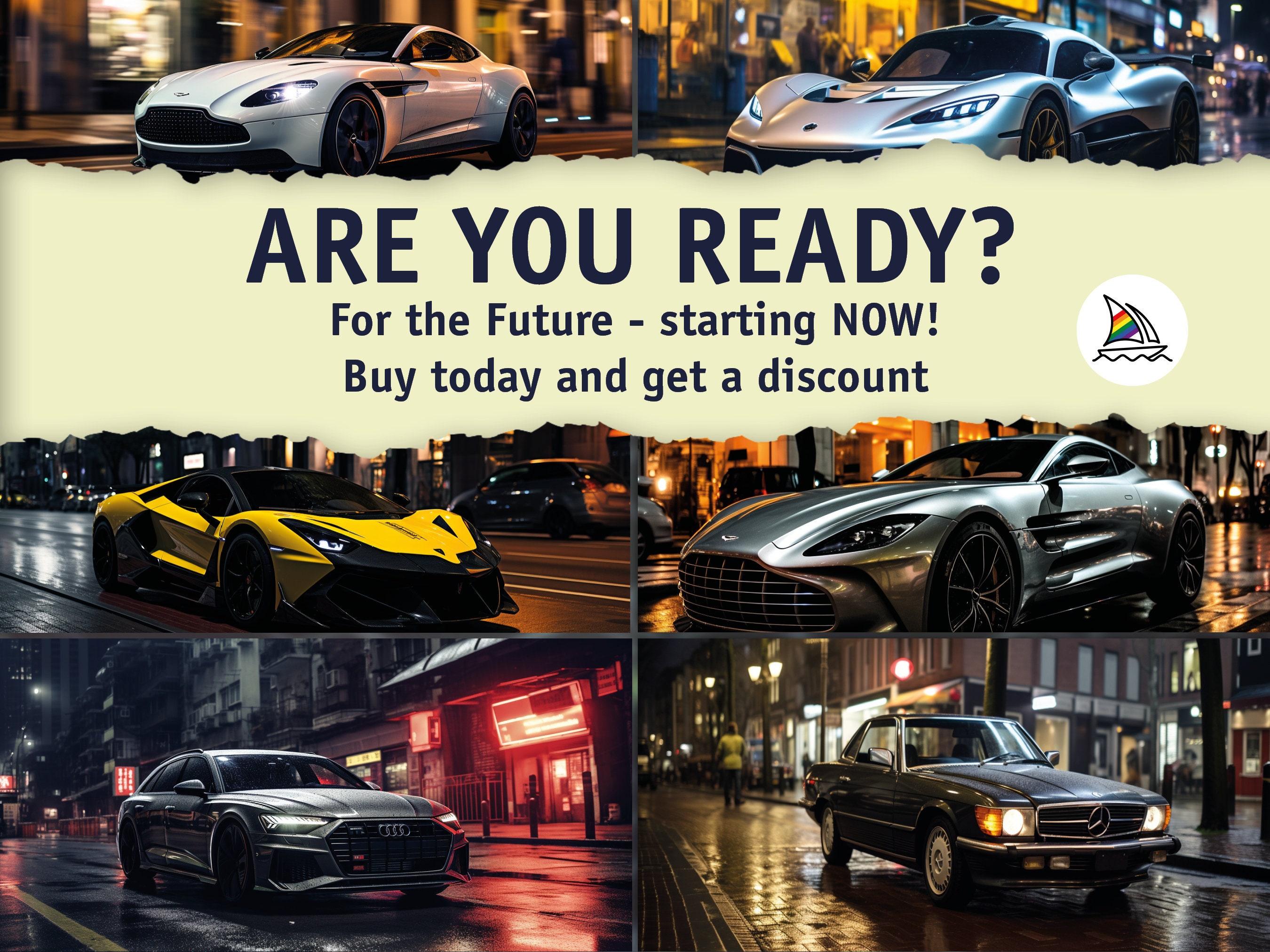 170 Midjourney Prompt Bundle AI Cars at Night Porsche Ferrari Mclaren ...