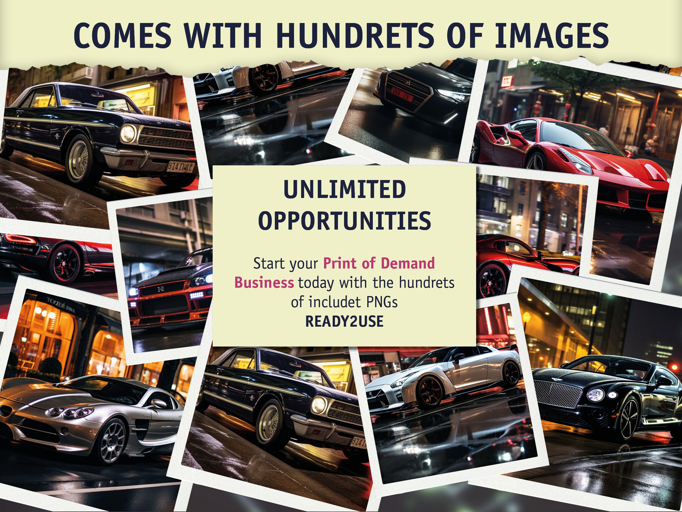 170 Midjourney Prompt Bundle AI Cars at Night Porsche Ferrari Mclaren ...