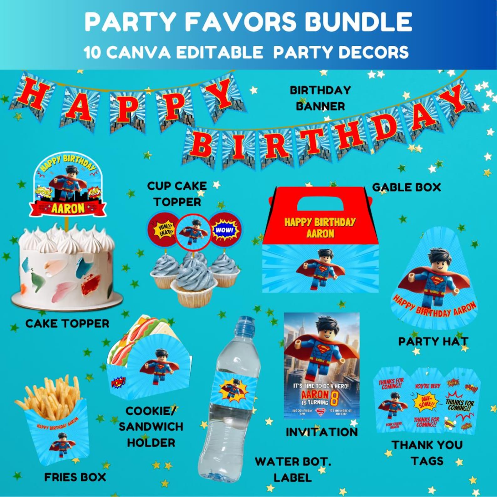 Superhero Roblox Party Favors Roblox Party Decoration Roblox Party ...