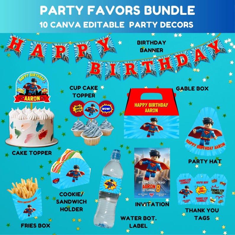 Superhero Roblox Party Favors Roblox Party Decoration Roblox Party ...