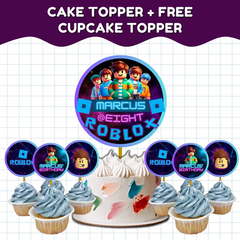 Roblox Group of Boys Cake Topper for Roblox Printable Decorations ...