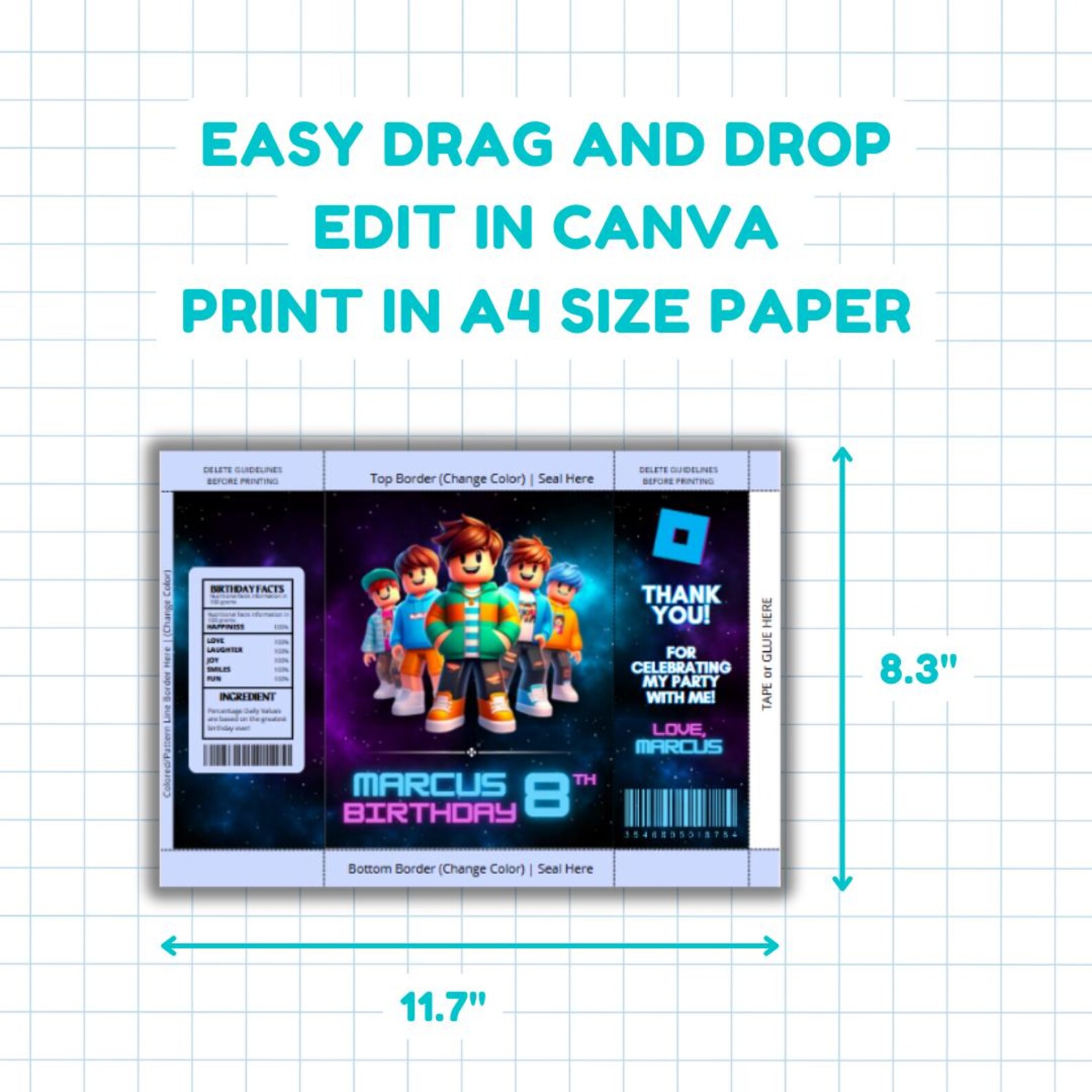 Roblox Boys Chip Bag Template, Roblox Party Chip Bags, Party Chip Bags ...