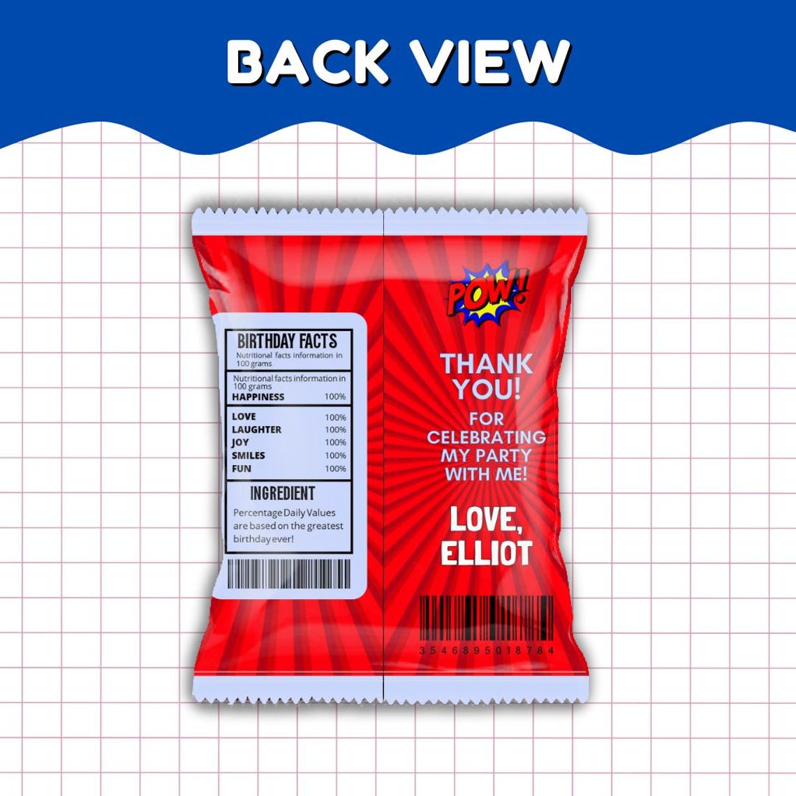 Chip Bag Printable Superhero Theme Decorations Superhero Birthday Party ...