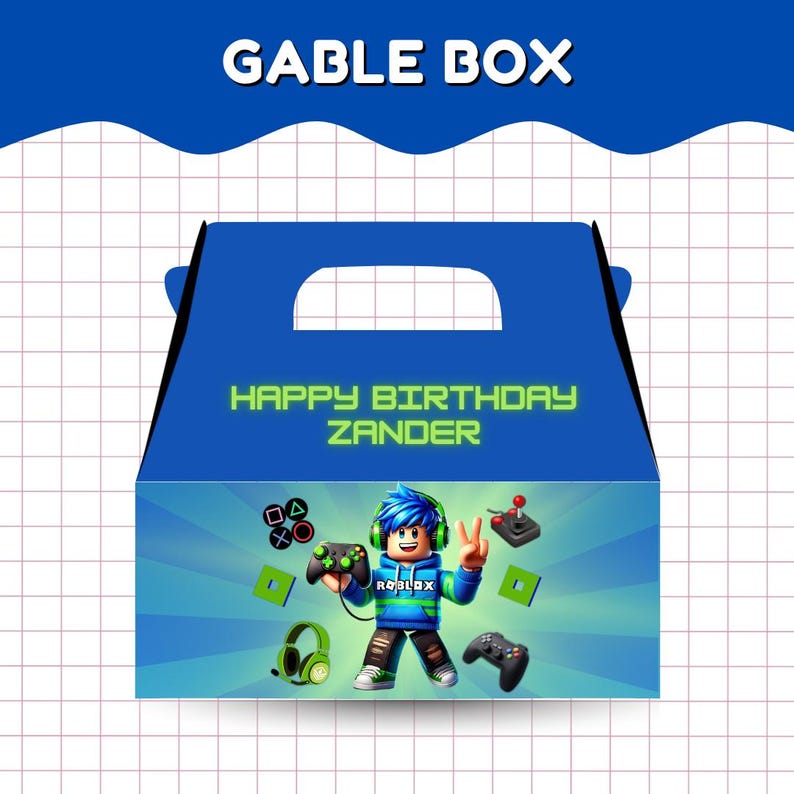 Roblox Gamer Boy Party Favor Printable Bundle for Birthday Loot Bags ...