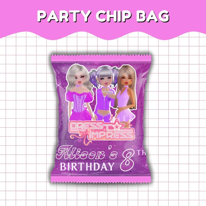 Roblox Party Favor Chip Bag Template, Roblox Party Chip Bags, Party ...