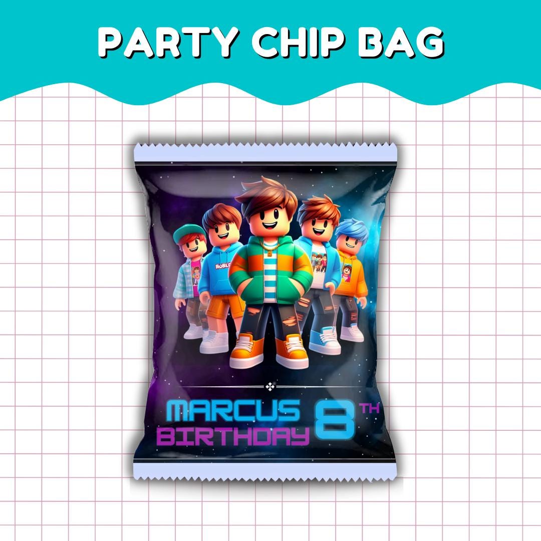 Roblox Boys Chip Bag Template, Roblox Party Chip Bags, Party Chip Bags ...