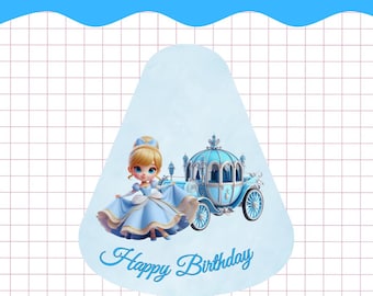 Princess Party Hat Canva Template Editable Pink Princess Birthday Hat ...