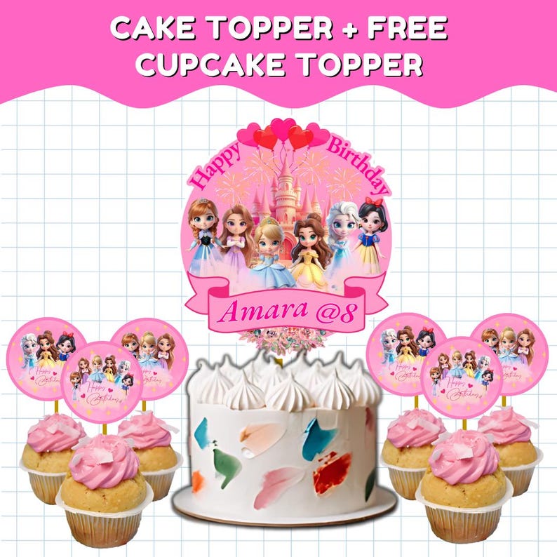 Princess Cake Toppers, Cake Topper Princess Castle, Cake Topper Princess Crown, Cake Topper ...