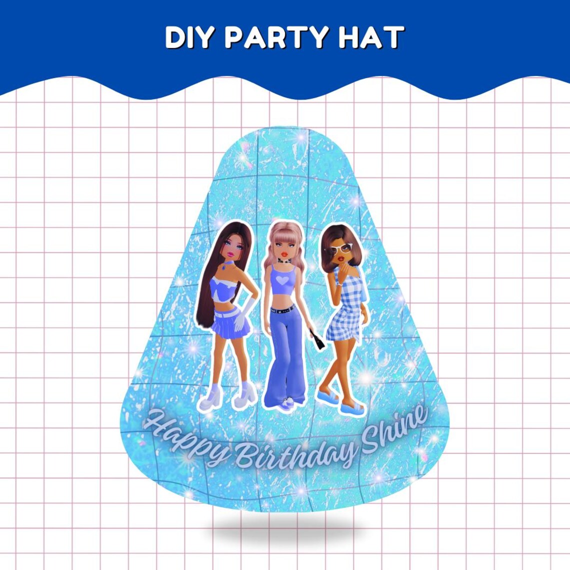 Dress to Impress Roblox Party Hat, Roblox Decor, Roblox Birthday ...