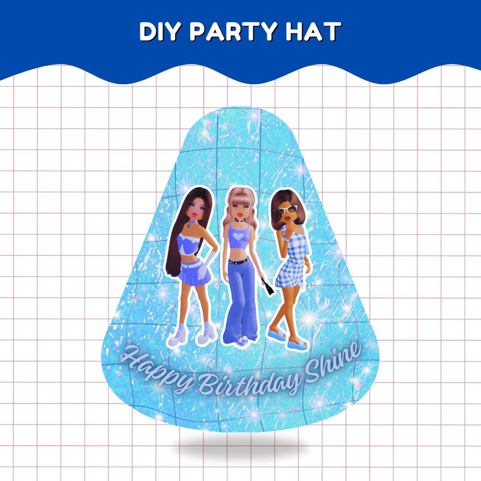 Dress to Impress Roblox Party Hat, Roblox Decor, Roblox Birthday ...