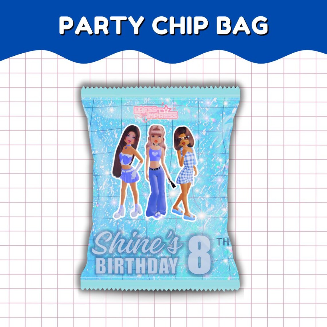 Roblox Party Favor Chip Bag Template, Roblox Party Chip Bags, Party ...