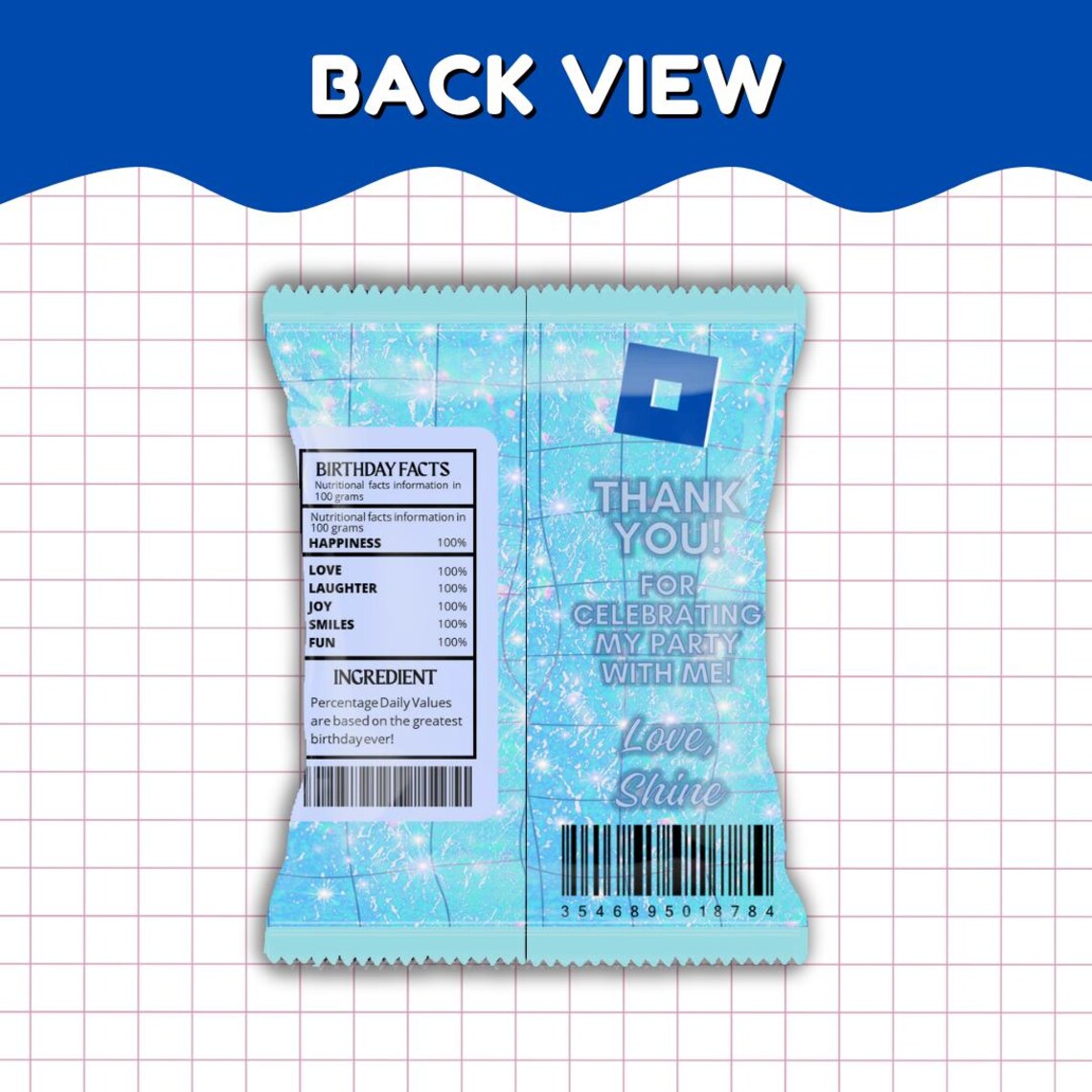 Roblox Party Favor Chip Bag Template, Roblox Party Chip Bags, Party ...