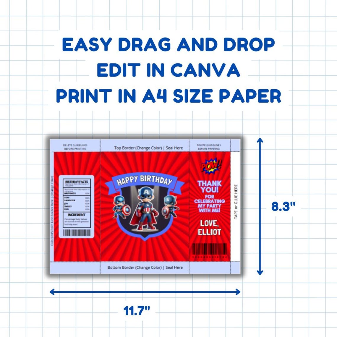 Chip Bag Printable Superhero Theme Decorations Superhero Birthday Party ...