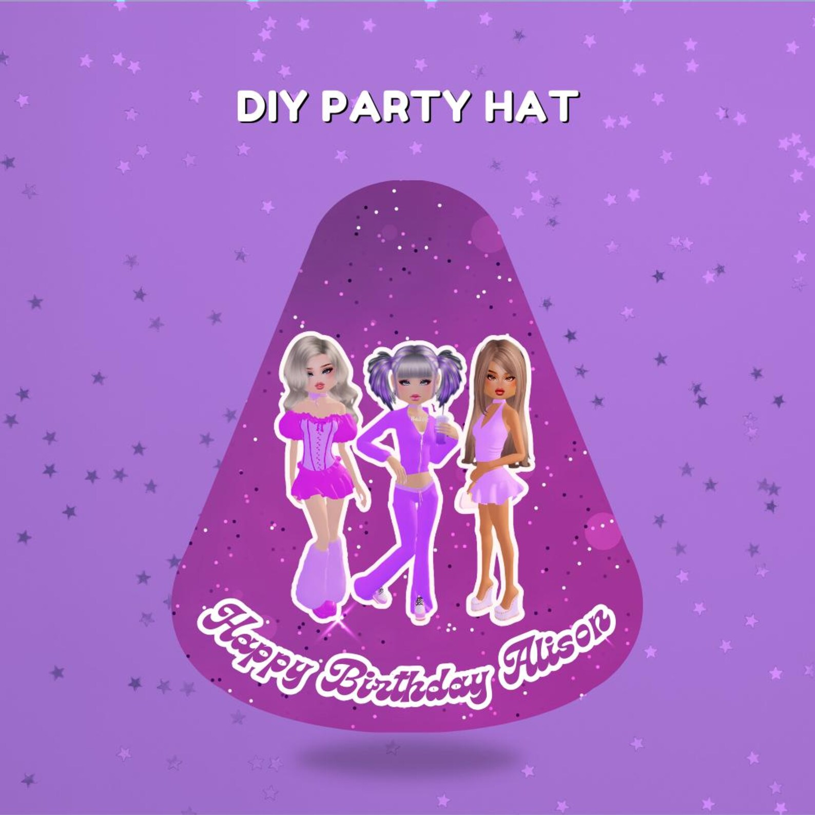 Dress to Impress Roblox Party Hat, Roblox Decor, Roblox Birthday ...
