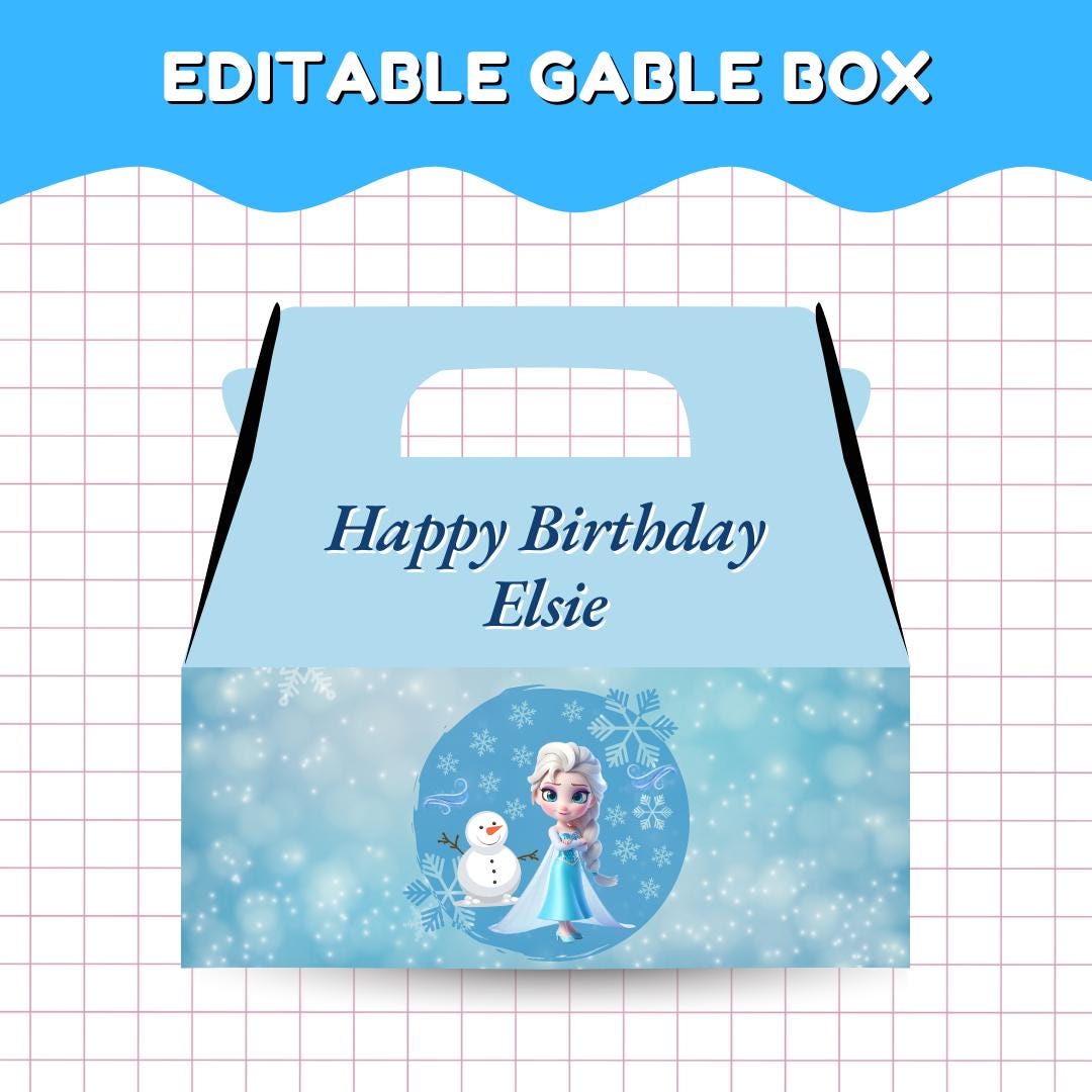 Princess Gable Box Canva Template Editable Party Favor for Fairytale ...