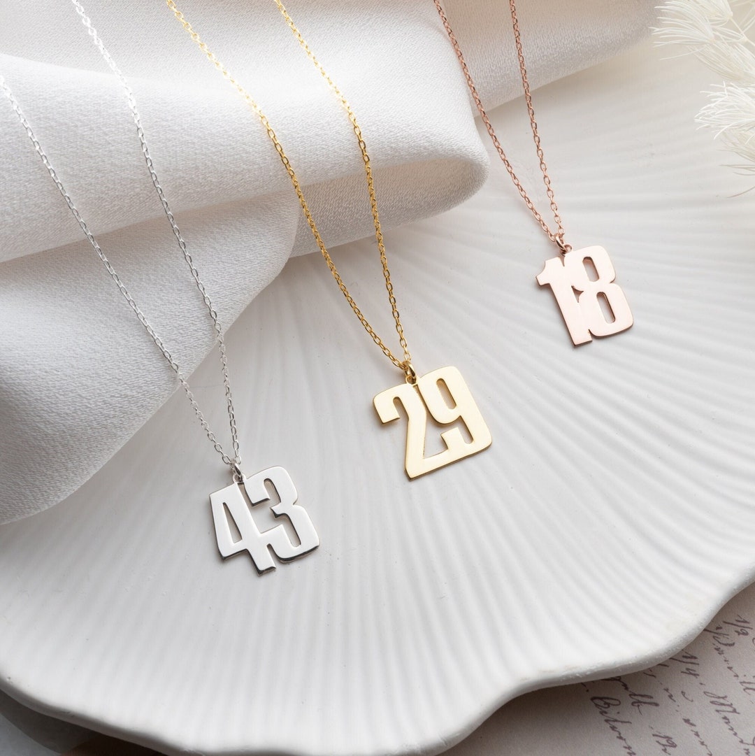 Custom Number Necklace Sport Number Necklace Angel Number Necklace ...